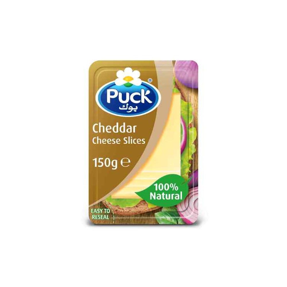PUCK CHEDDAR CHEESE NATURAL 8 SLICES 150 G | Lotus’s Shop Online