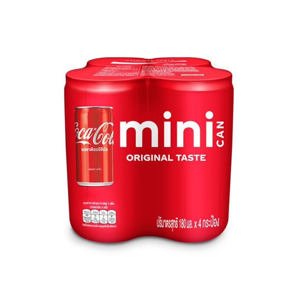 COKE MINI CAN ORIGINAL 180 ML. PACK 4 | Lotus’s Shop Online